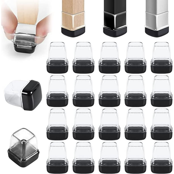 Ezprotekt 24 Pcs Chair Leg Caps,Chair Leg Sliders for Carpet,Teflon ...