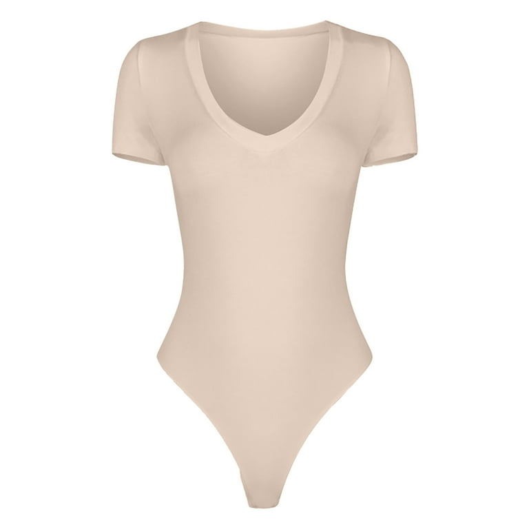 WNVMWI Bodysuits for Women Short Sleeve V Neck Bodysuit WNVMWI Bodysuits for Women Short Sleeve V Neck Bodysuit
