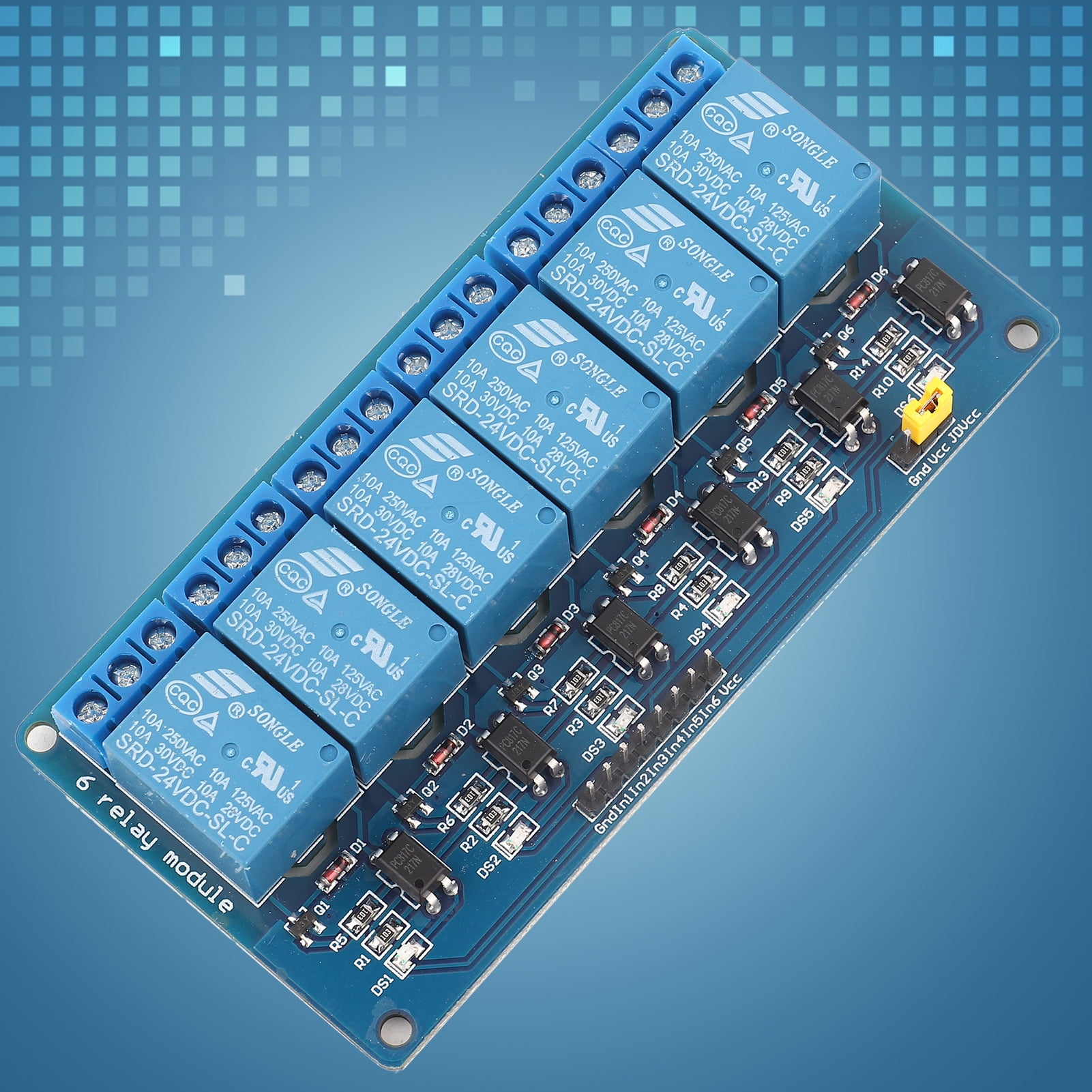 6 Channel Relay Module,Low Relay Module With Optocoupler,5V/12V ...