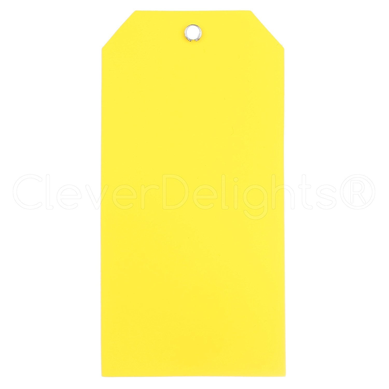 100 Pack - CleverDelights Yellow Plastic Tags - 4.75" x 2.375" - Tear ...