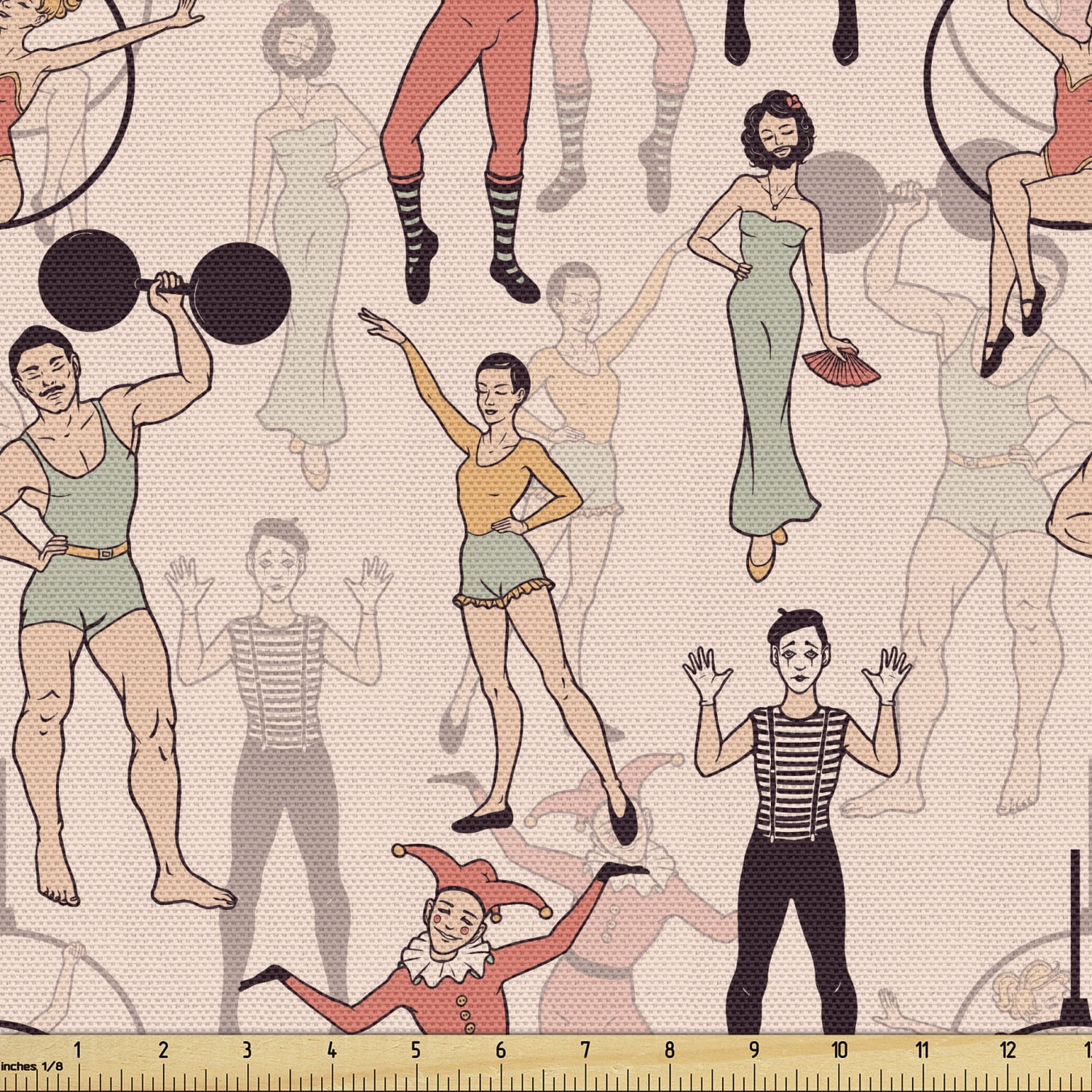 Circus Fabric by the Yard, Acrobat Actor Artist Gymnast Harlequin ...