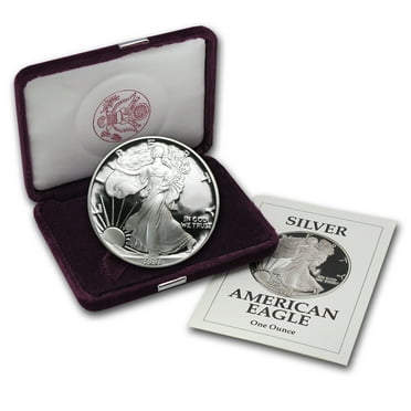 1 oz Proof Silver American Eagle (Random Year, w/Box & COA) - Walmart.com