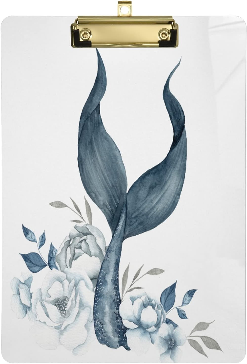 FMSHPON Mermaid Flower Leaves Watercolor Clipboard Hardboard Wood ...
