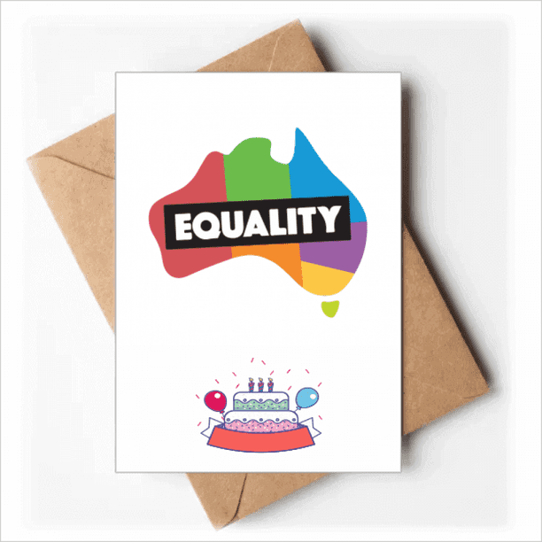 Gender Difference Australian Rainbow Equality Happy Birthday Greeting ...