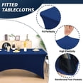 6 Pack 6Ft Navy Blue Spandex Fitted Tablecloths for Rectangle Tables ...
