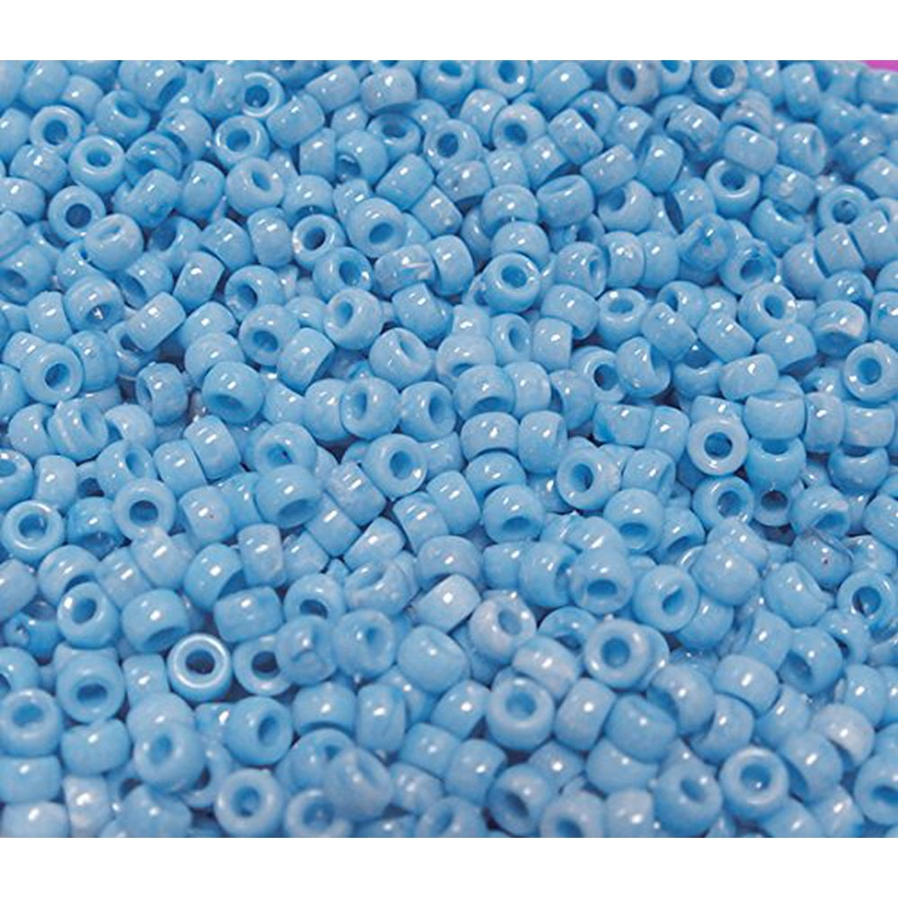 JOLLY STORE Crafts Marbled Powder Blue 6.5x4mm Mini Pony Beads, Made in ...