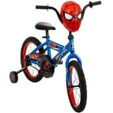 Huffy 16-inch Spider-Man Bike for Boys with Training Wheels, Blue/Red ...