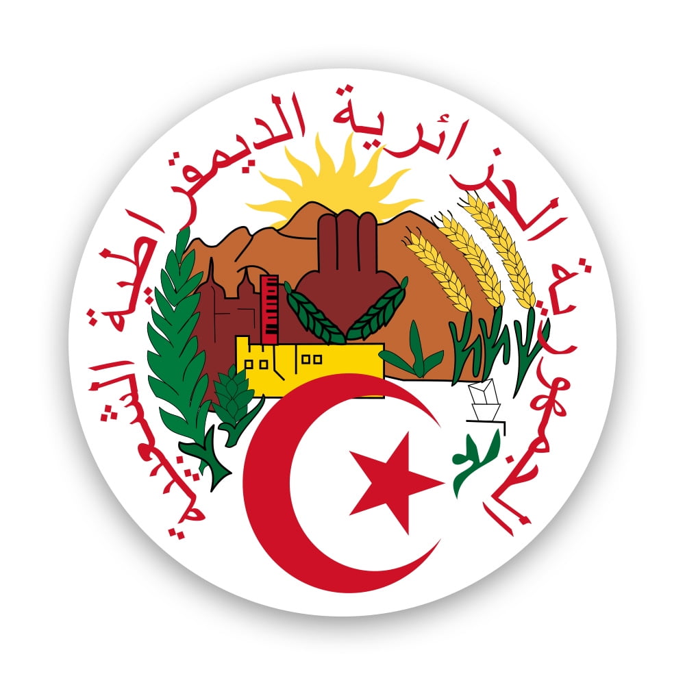 Algerian Emblem Sticker Decal - Self Adhesive Vinyl - Weatherproof ...