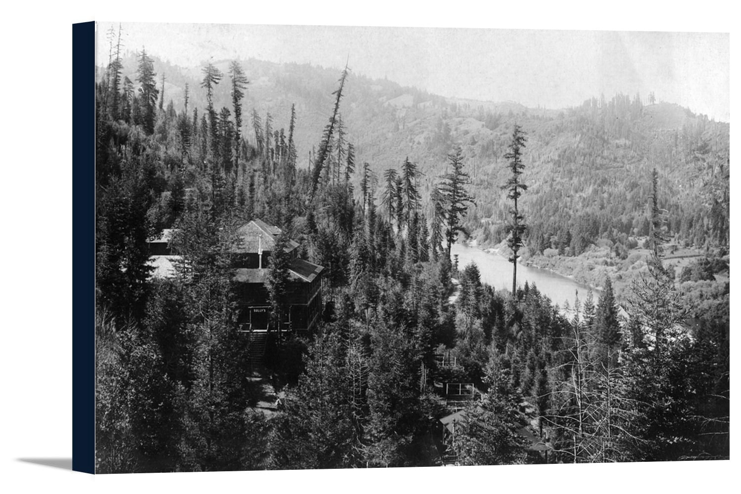 Monte Rio, California - Aerial Exterior View of Sully's Hotel (18x11.25 ...