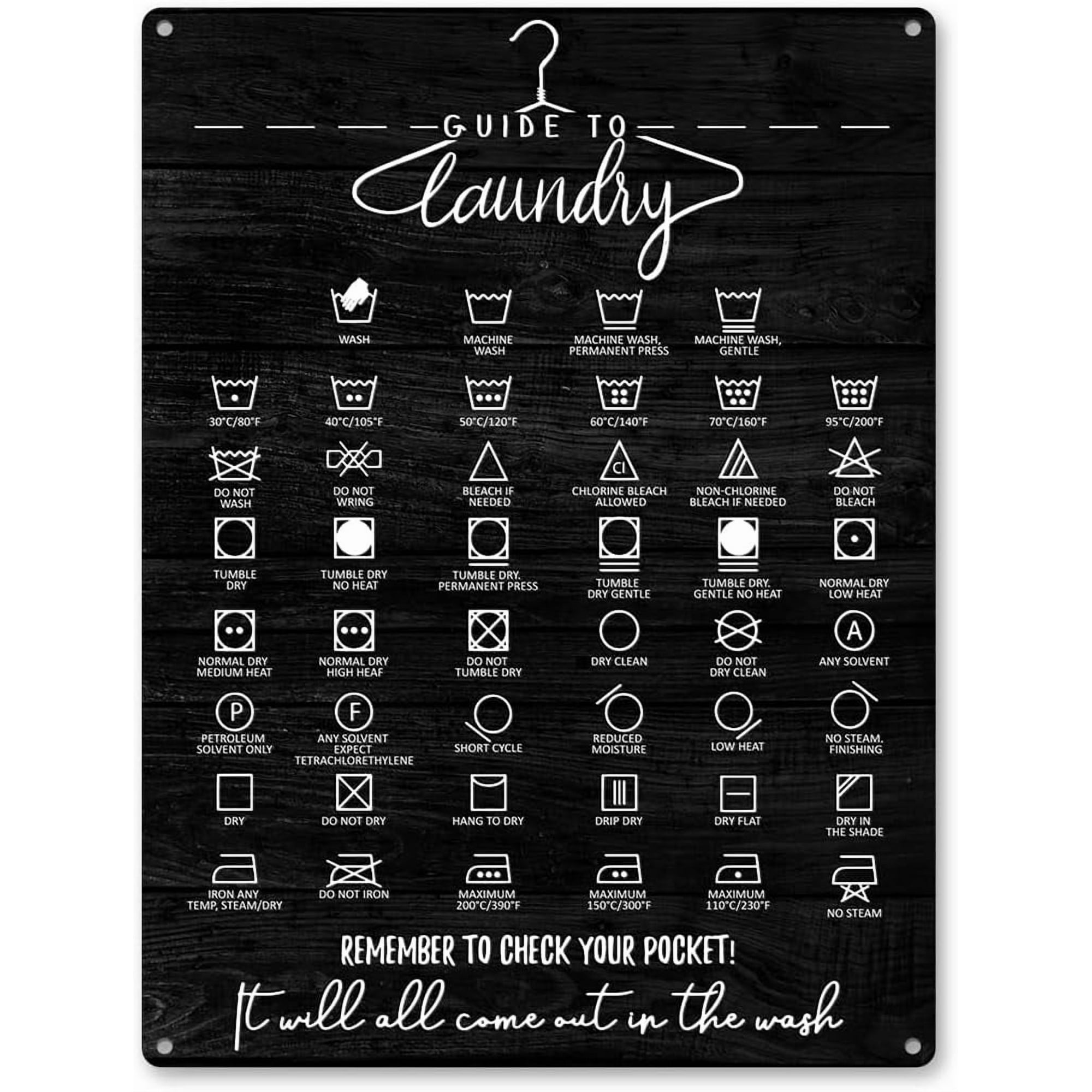 Click here for Yyiuuk 8 X 12 In Metal Tin Sign - Laundry Symbol G... prices
