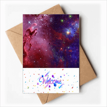 Blue Red Clouds Stars Galaxy Welcome Back Greeting Cards Envelopes ...