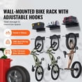 Bike Storage Rack, 6 Bike Wall Mount, 3 Helmet Hooks & Shelves - Garage ...