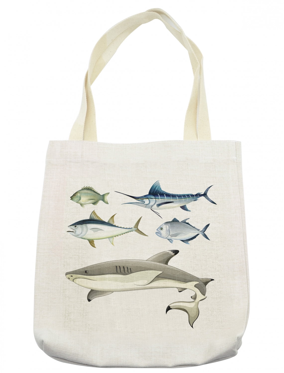 Aqua Tote Bag, Various Fish Predators with Swordfish Piranha and ...