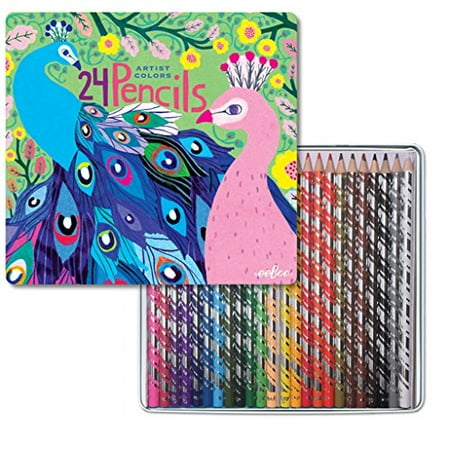 Eeboo Colored Pencils In Peacock Tin Case, Set Of 24 | Walmart Canada