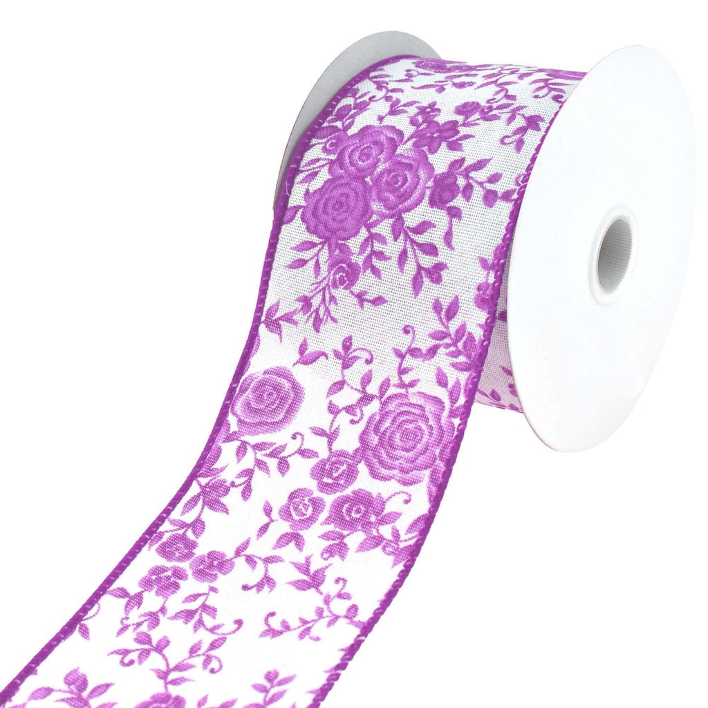 Ombre Elegant Roses Wired Ribbon, 2-1/2-Inch, 10-Yard - Lavender ...
