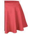 Kogmo Womens Basic Solid Versatile Stretchy Flared Casual Skater Skirt