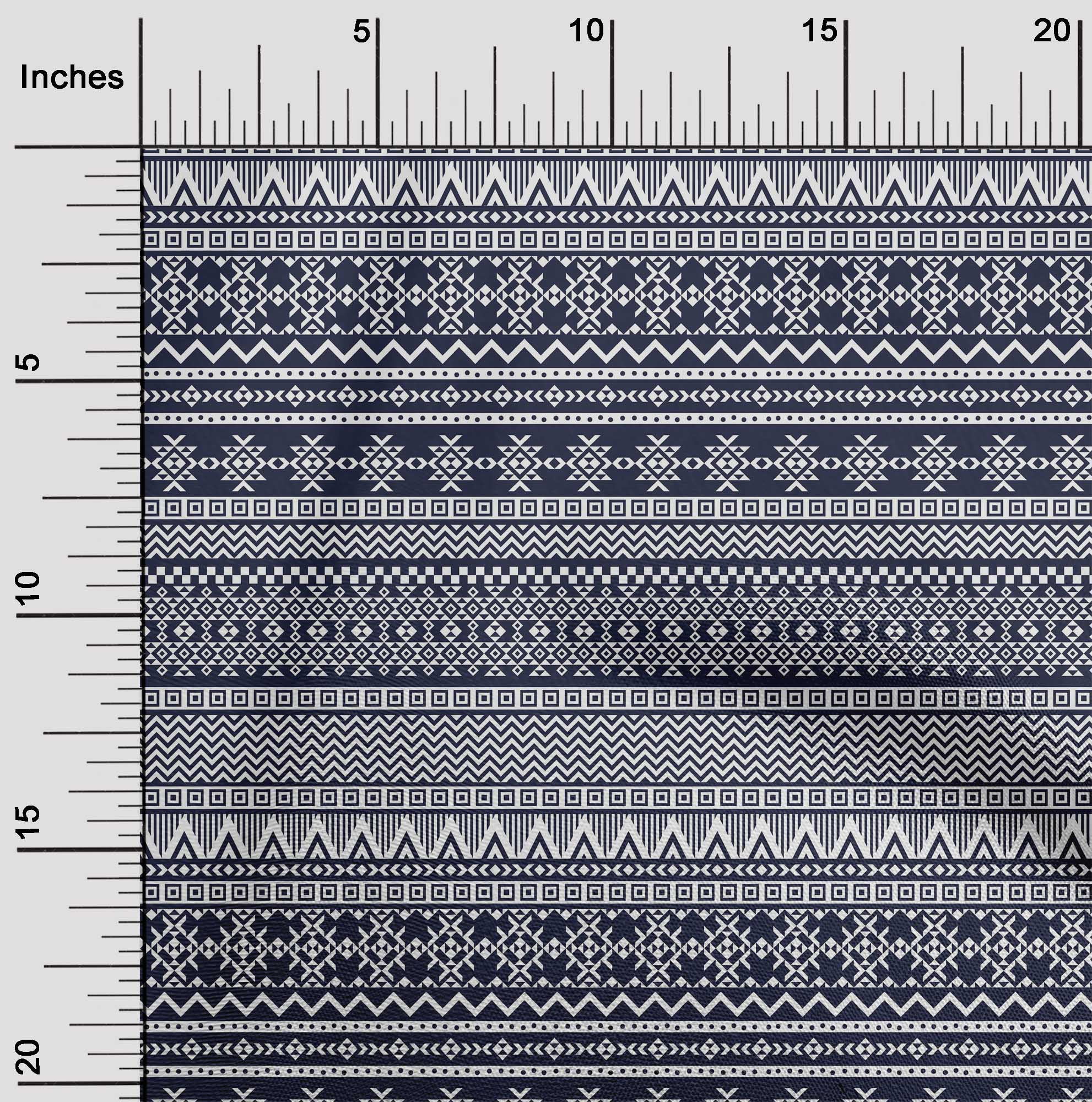 oneOone Cotton Flex Dark Navy Blue Fabric Aztec Tribal Sewing Material ...