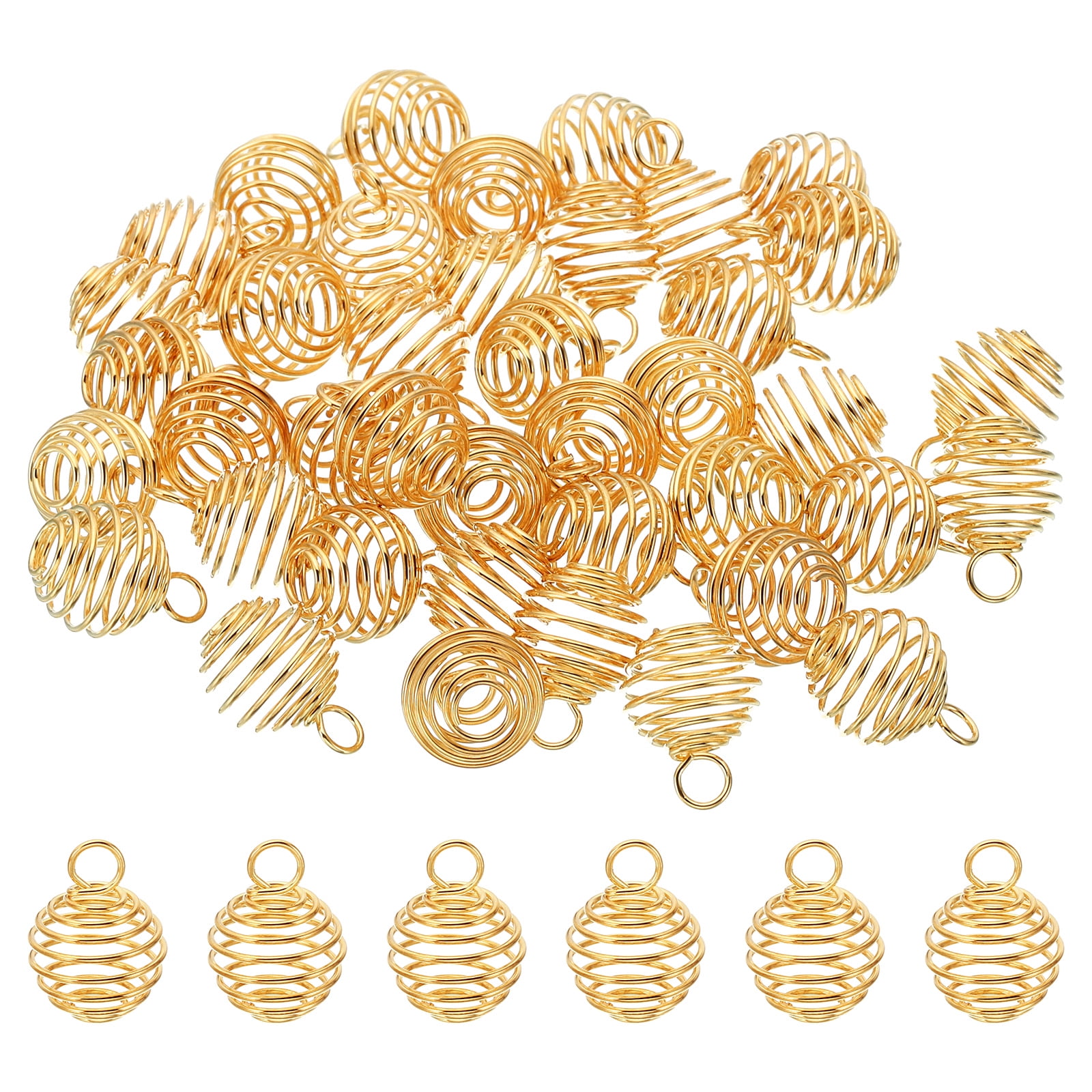 Click here for Unique Bargains Spiral Bead Cages Pendant  40pcs 1... prices