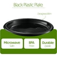 PLASTICPRO Black Disposable Plates, 10-Inch, Lightweight, Durable, 200 ...