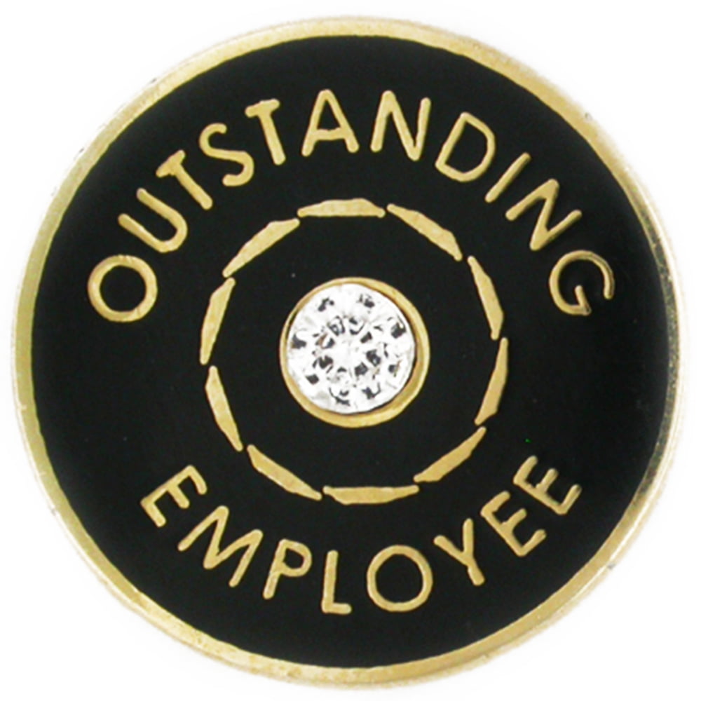 Gold Plated Outstanding Employee Of The Month Lapel Pin With Rhinestone gold-plated-outstanding-employee-of-the-month-lapel-pin-with-rhinestone