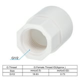 Uxcell G1/2 Female Thread 25mm Socket PVC Straight Pipe Fitting, 5 Pack ...