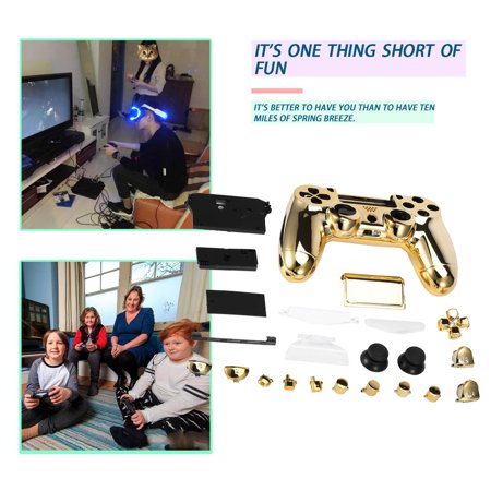 Gold Chrome Replacement Hydro Dipped Shell Mod Kit for PS4 Controller ...