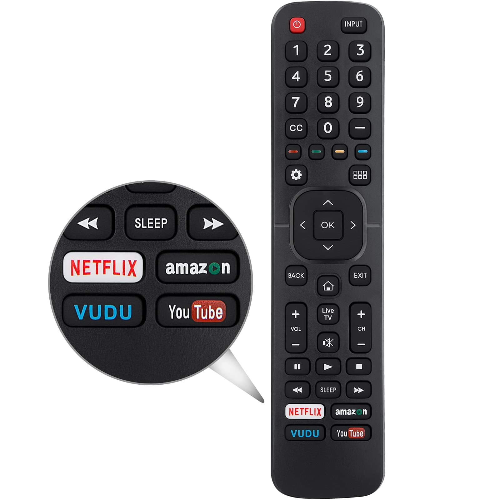Remote Control Universal for Hisense Smart TV, Replacement Remote for ...