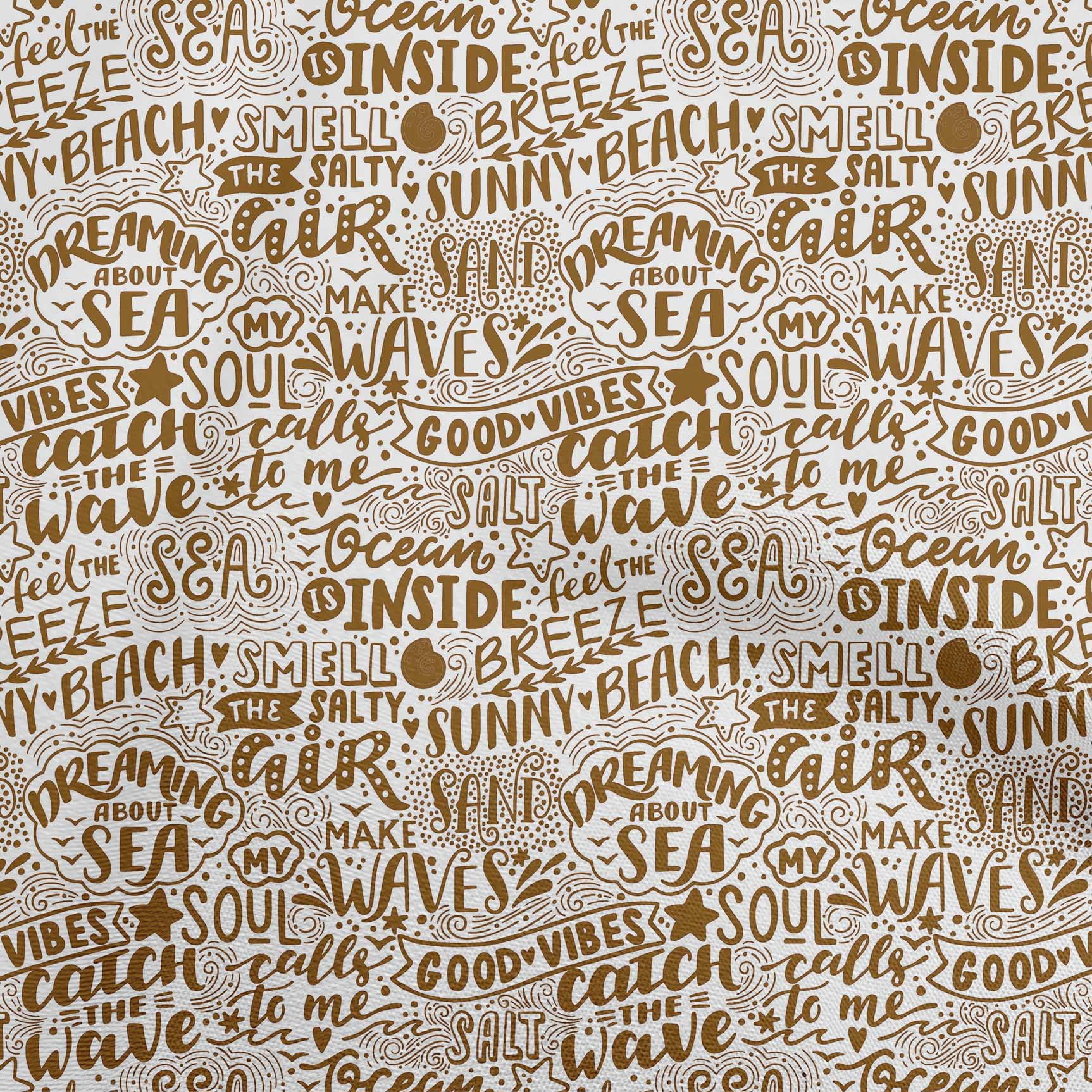 oneOone Velvet Brown Fabric Writing Beach Diy Clothing Quilting Fabric ...