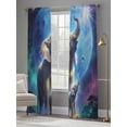 Elephant Sheer Curtains 2 Panels Set Watercolor Roaring Elephant ...