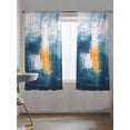 Blue Yellow Sheer Curtains 72 Inch Long 1 Panel Abstract Oil Painting ...