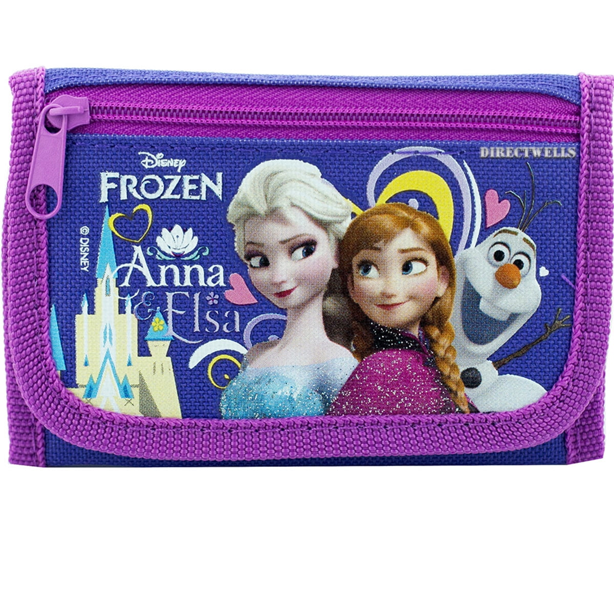 Frozen Elsa Anna and Olaf Purple Trifold Wallet - Walmart.com