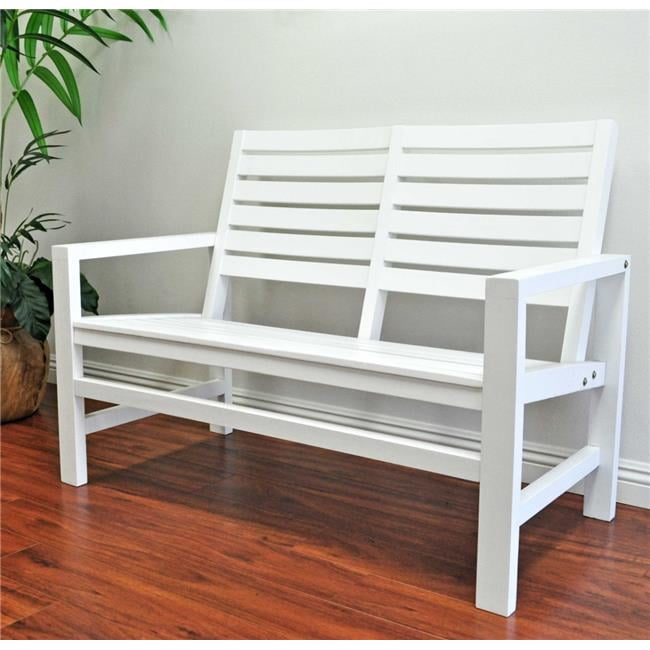 Contemporary Bench, White - Walmart.com - Walmart.com