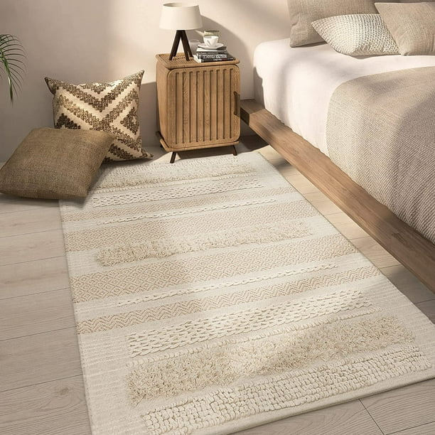 Afuly Beige 3x5 Area Rug Boho Rugs for Living Room Bedroom Entryway ...