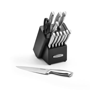 Mercer Culinary Genesis 6-Piece Forged Knife Block Set, Tempered Glass ...