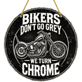 Acrylic Round Hanging Ornament, Vintage Biker Chopper Motorcycle ...