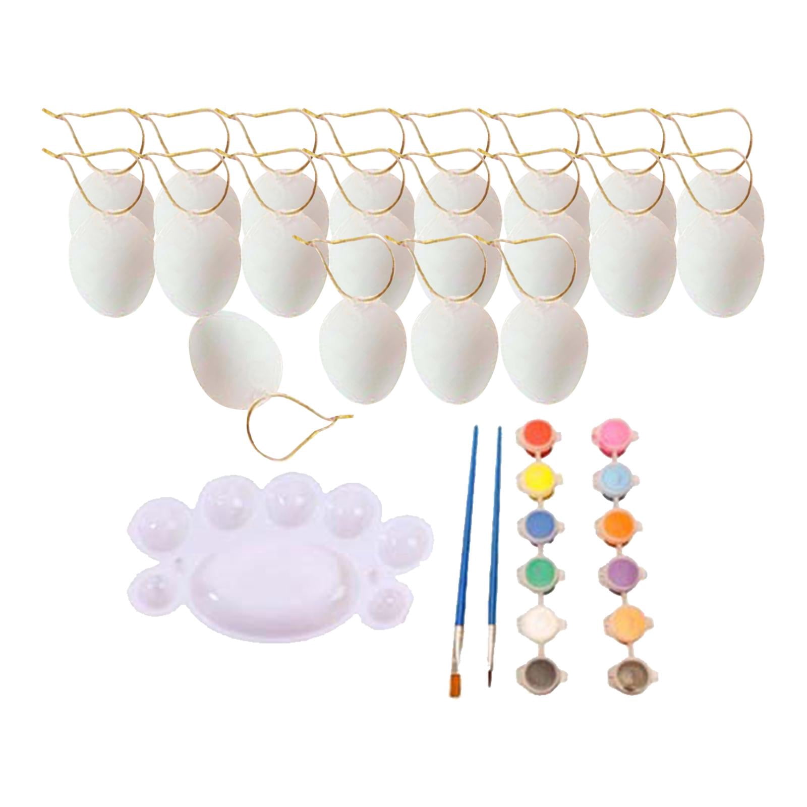 20 Pieces White Easter Eggs Painting Paintable Toys with Rope ...