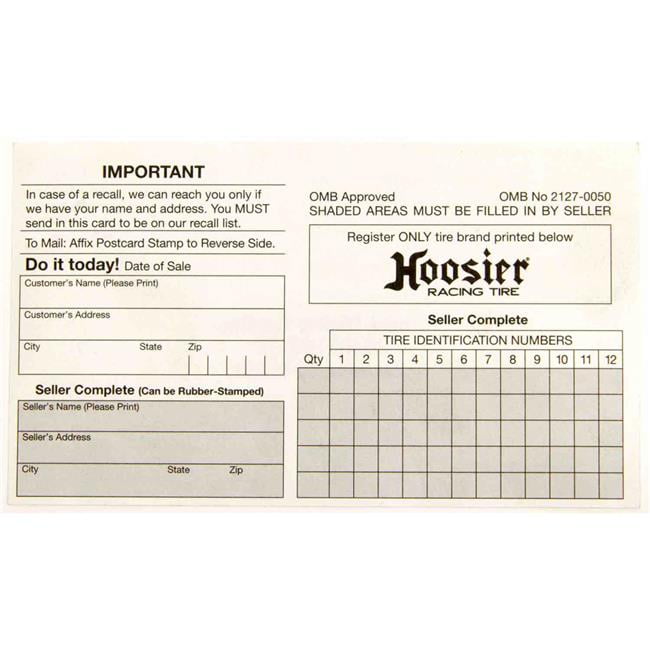 Hoosier Hoosier Registration Card - Walmart.com