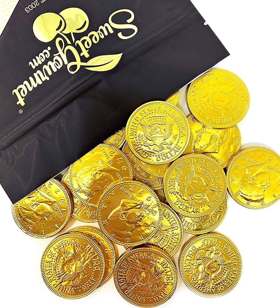SweetGourmet Milk Chocolate Gold 50c Coins | Premium Belgian Chocolate ...