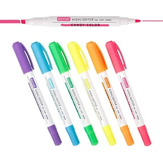 TEL Curve Highlighter Pen, Colored Curved Pens For Note Taking,Dual Tip ...