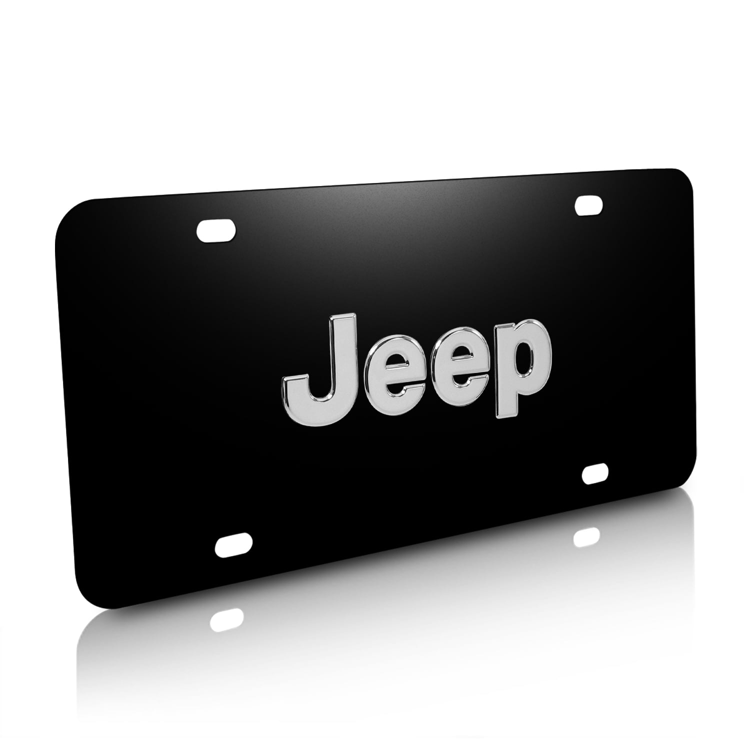 Jeep 3D Nameplate Black Stainless Steel License Plate - Walmart.com