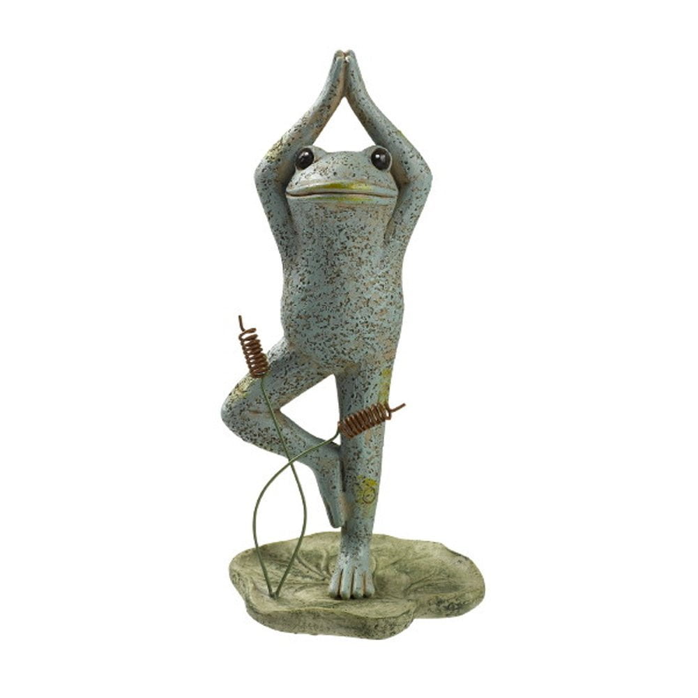 Grasslands USA Overhead Tree Pose Yoga Frog on Lily Pad 5 Inch Resin ...