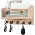 Mail and Key Holder for Wall Decorative, 11 Inch Wooden Wall Key ...