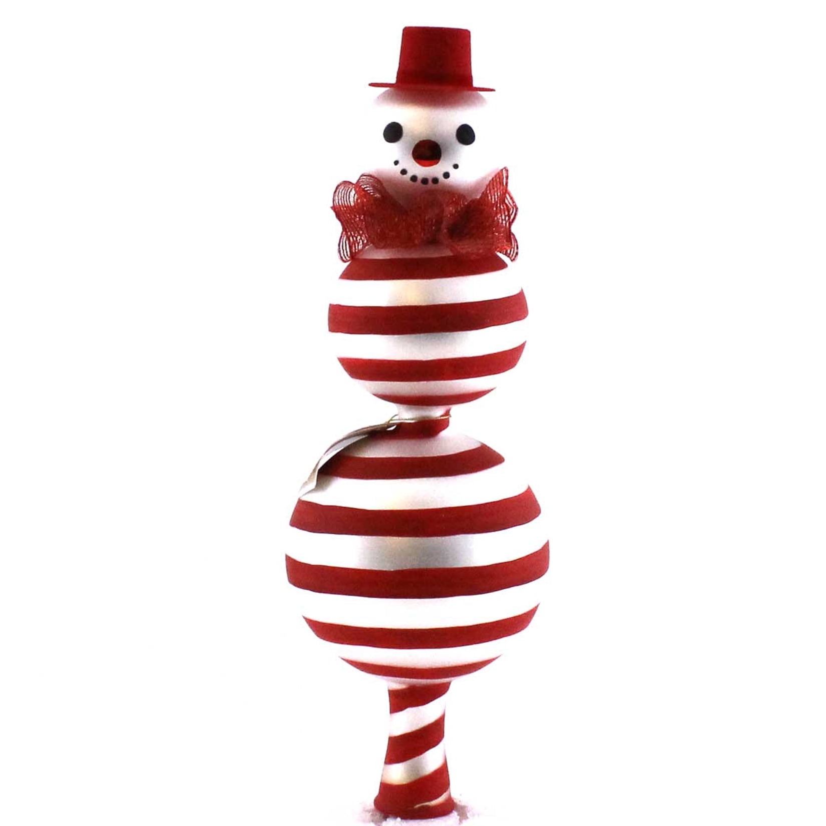 Laved Italian Ornaments PEPPERMINT SNOWMAN FINIAL Glass Christmas ...