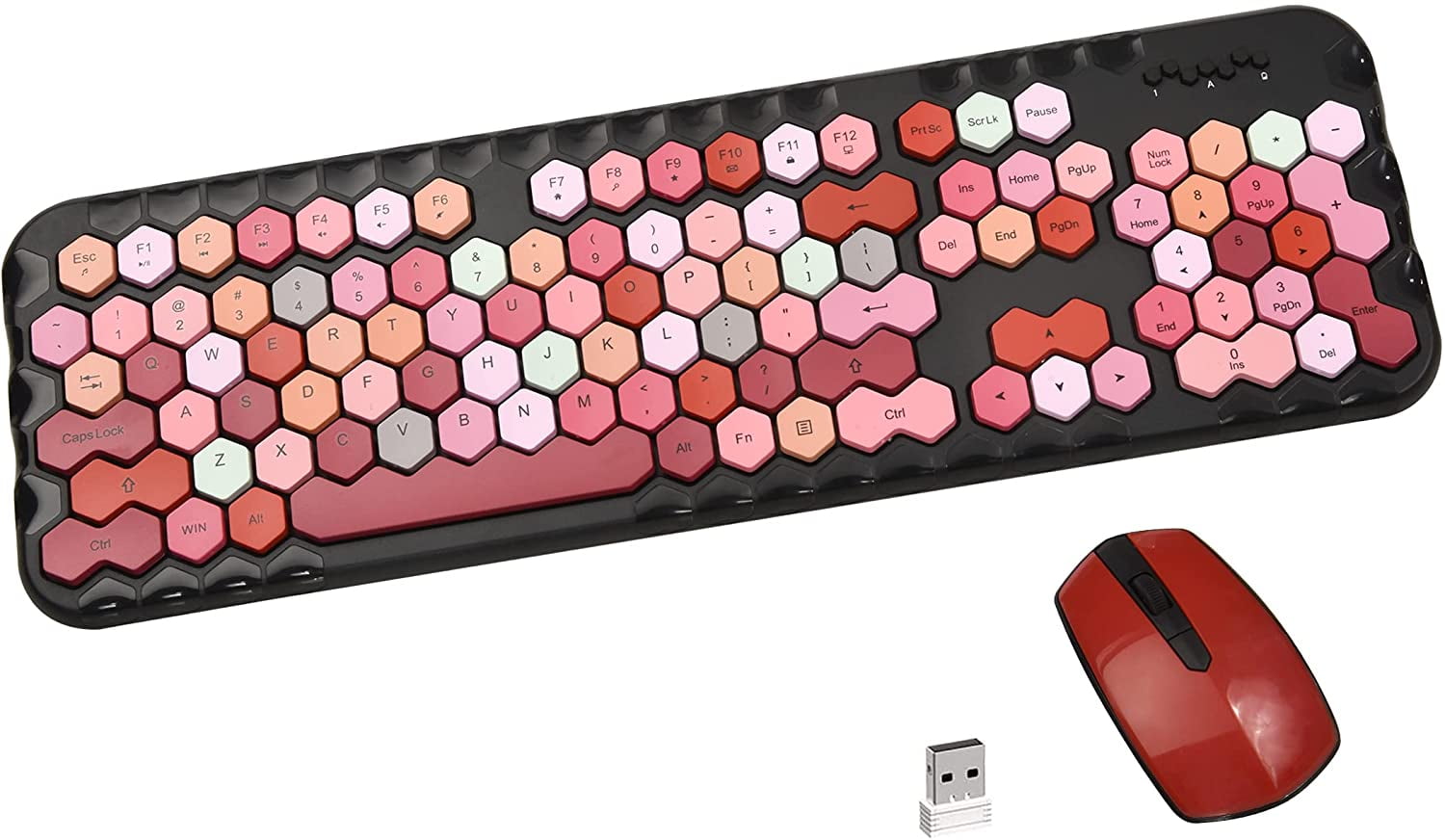 Wireless Colorful Computer Keyboards and Mouse Combos, Honeycomb ...