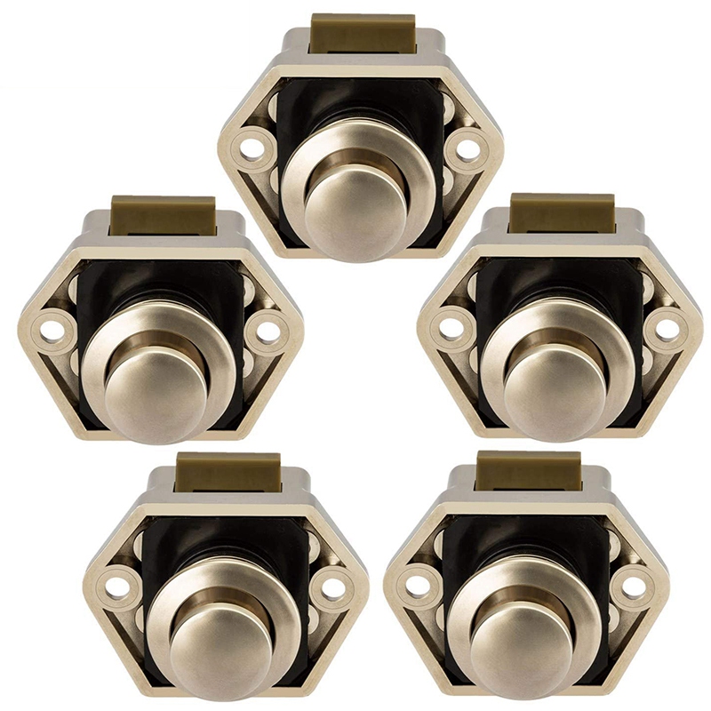 5Pack Push Button Latch Lock 17-25mm Catch Door Knobs Nickel for ...