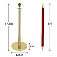 HYNAWIN Gold Stanchion Set 8PCS Posts 5FT Red Velvet Rope Crowd Control ...