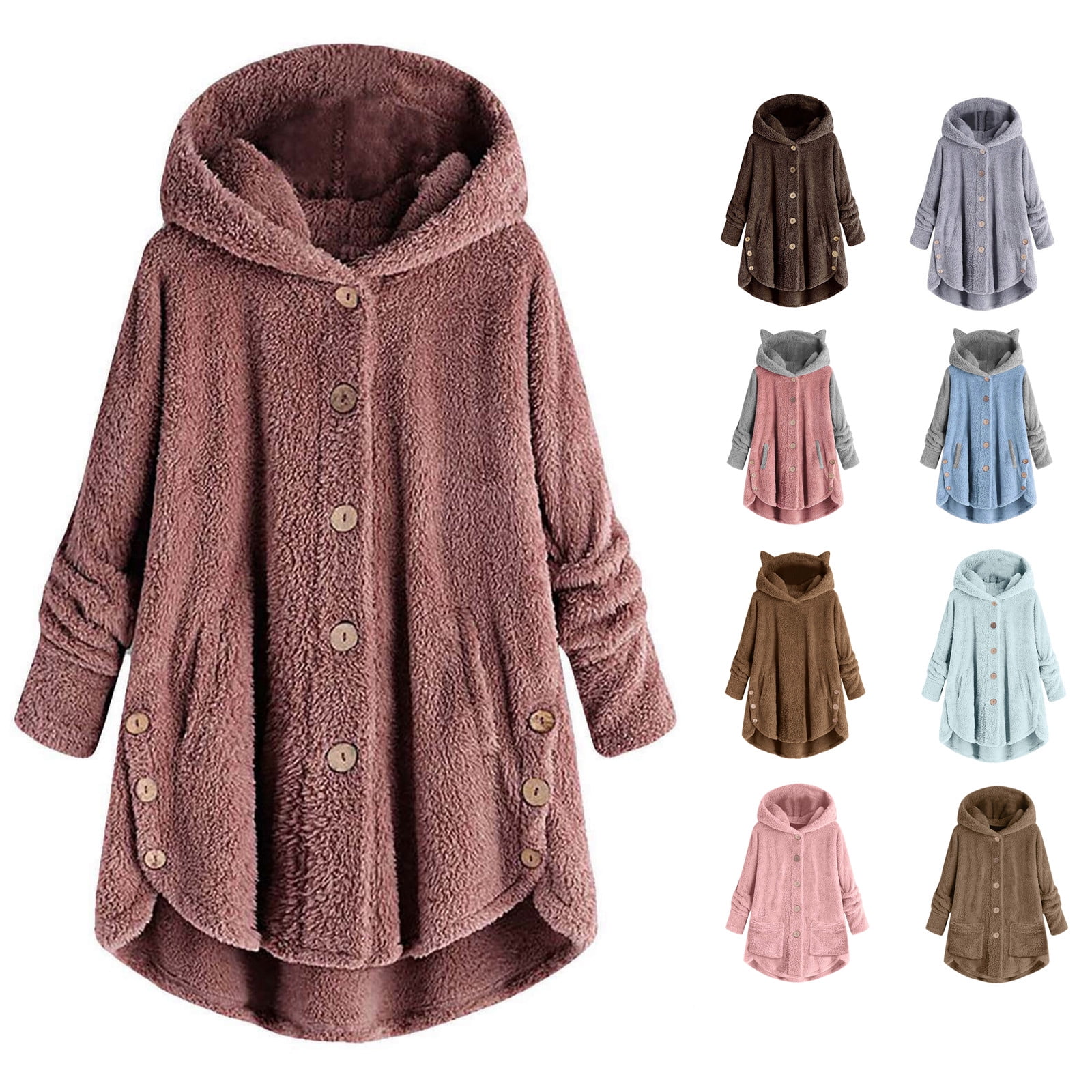 Womens Winter Parka Jackets Fleece Jackets for Womens Plus Size Winter ...