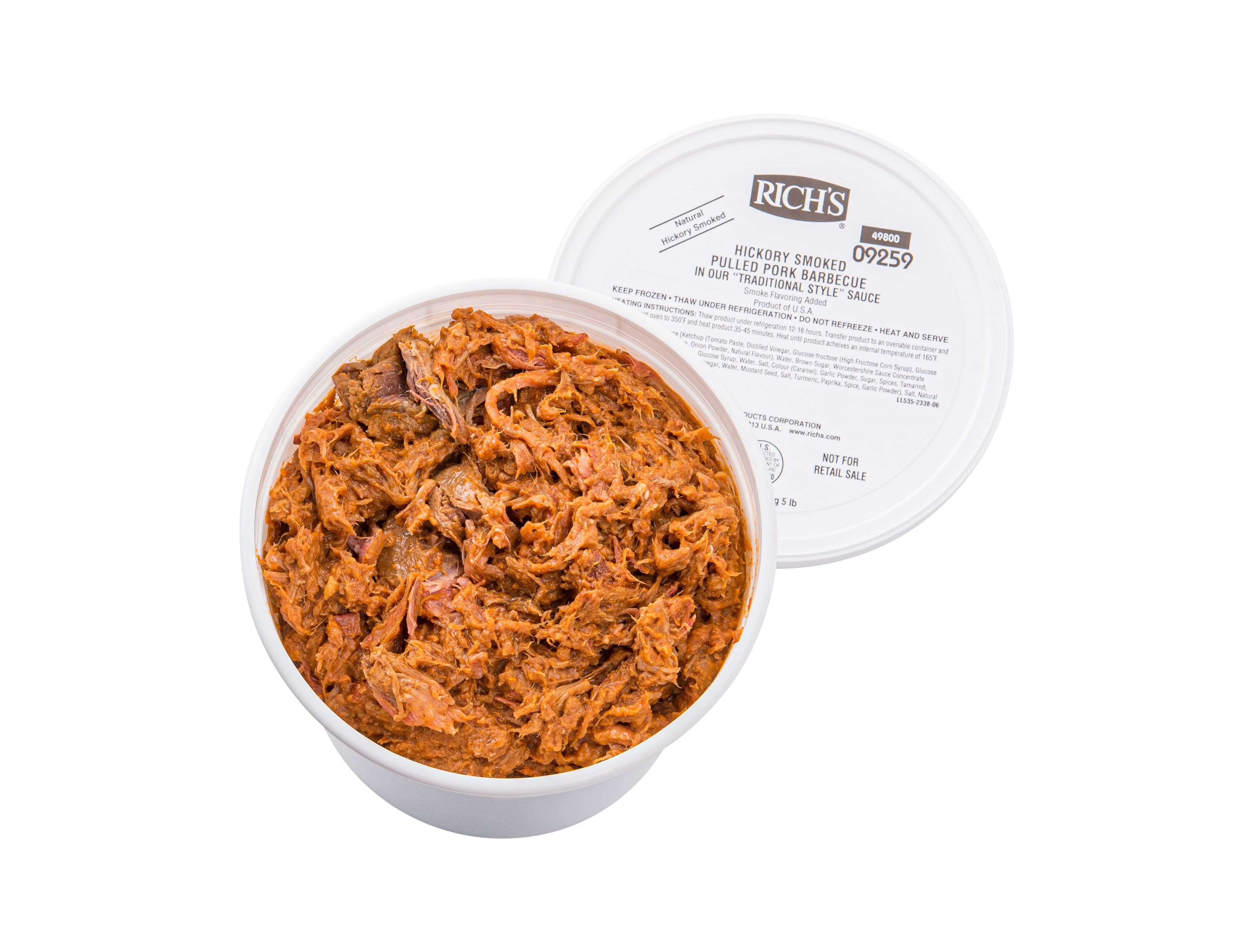 Smokehouse Pork Pulled Barbecue Traditional Style Tub 5lbs (PACK OF 4 ...