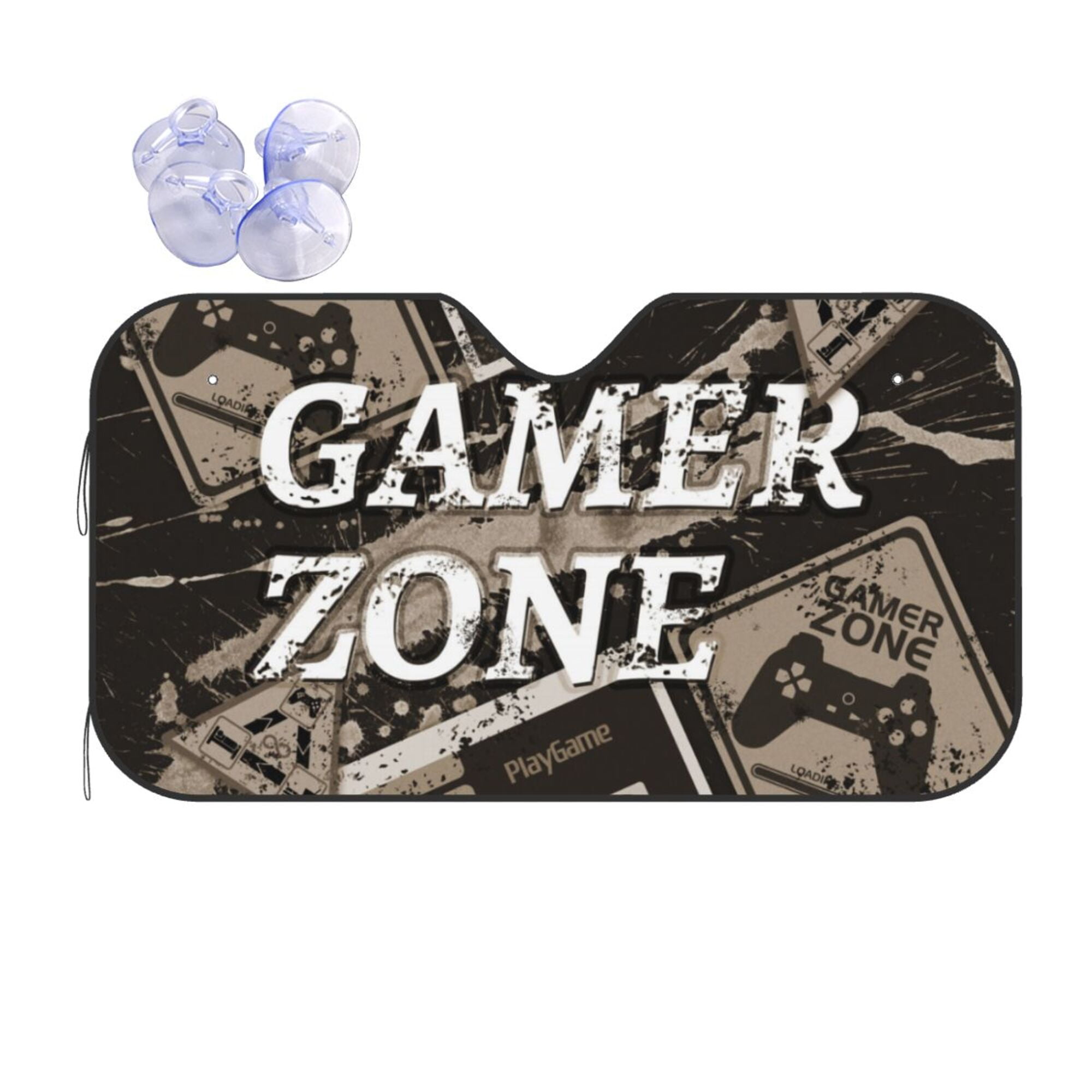 XMXY Car Sun Shade Windshield, Retro Graffiti Gamer Zone Automotive ...