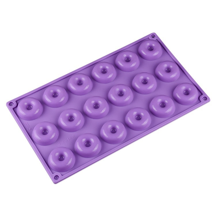 18 Hole Donut Silicone Doughnut Mould, DIY Cupcake Baking Mold Cake ...